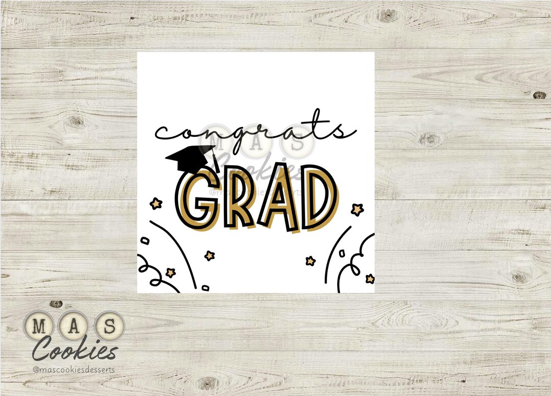 Printable Tag - Congrats Grad- 2.5" Square - Instant Download - Etsy