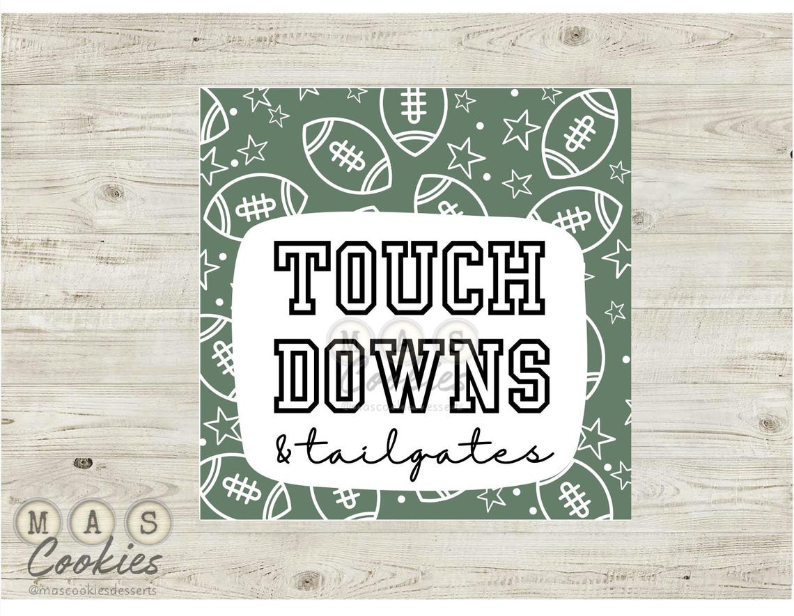 Printable Tag - TOUCHDOWNS - 2.5" Square 2 - 2 PACK - Etsy