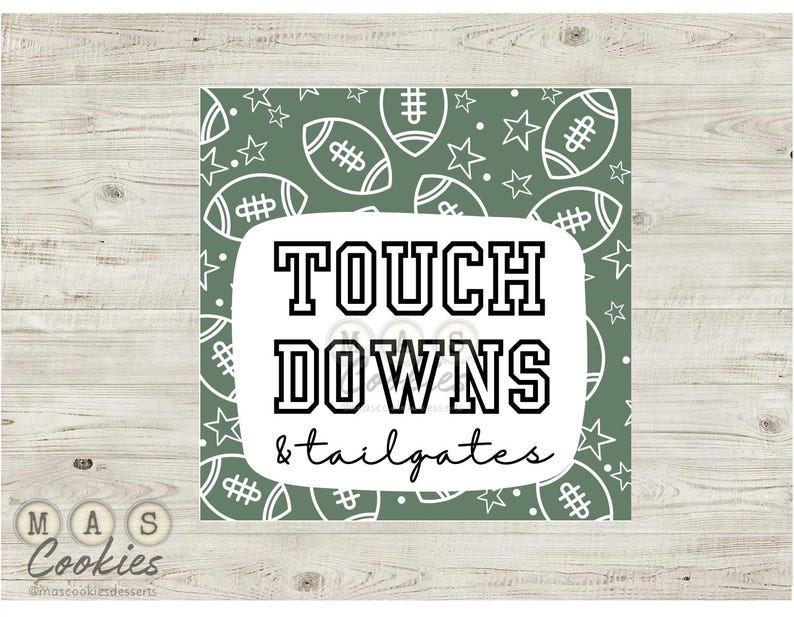 Printable Tag - TOUCHDOWNS - 2.5" Square 2 - 2 PACK - Etsy