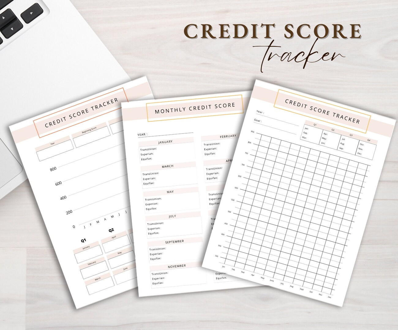 CREDIT Score Tracker Printable - Credit Repair - Planner Insert - PDF ...