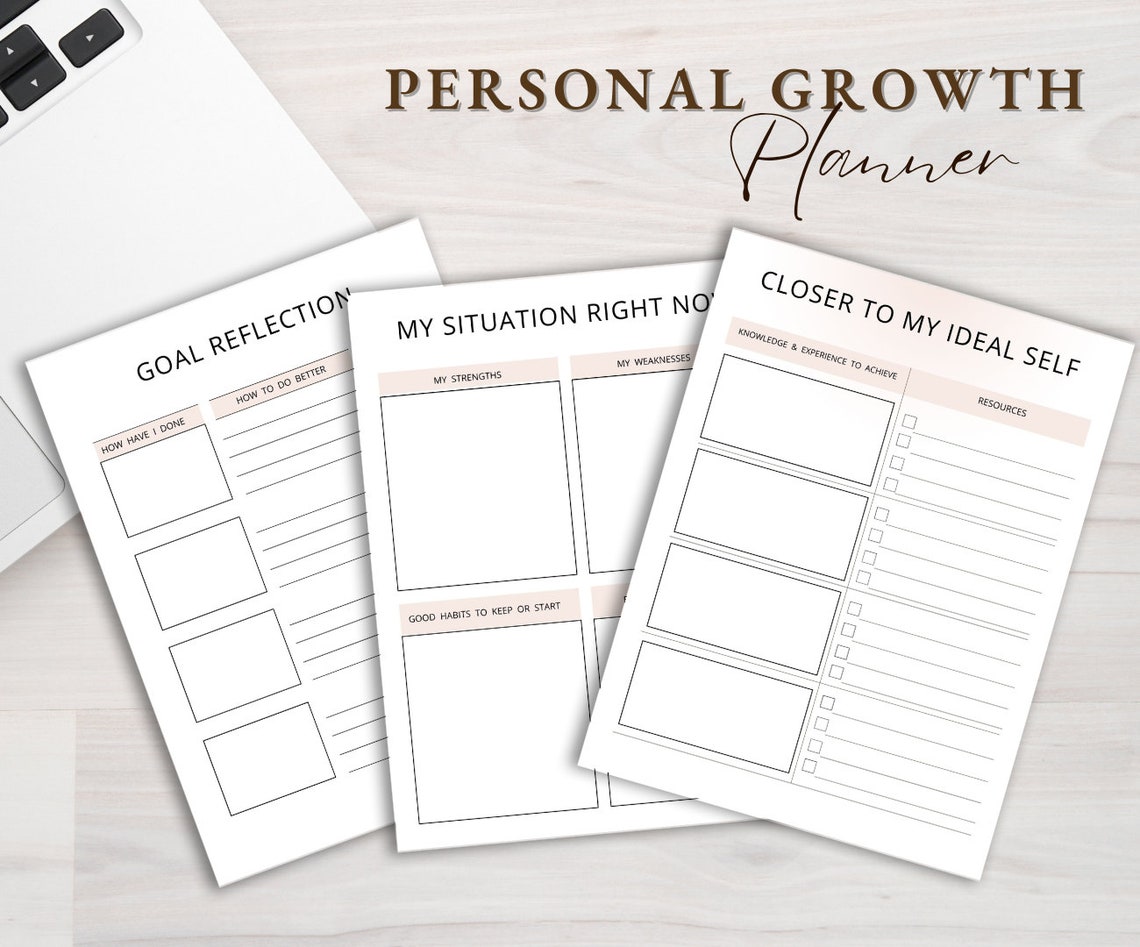 Personal Growth Journal Template, Editable Canva Template, Personal ...