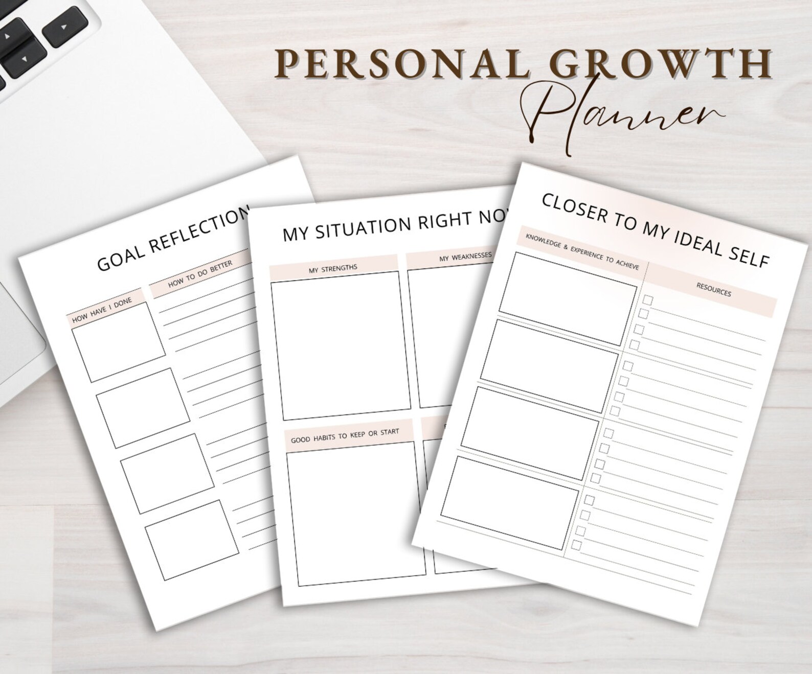 Personal Growth Journal Template, Editable Canva Template, Personal ...