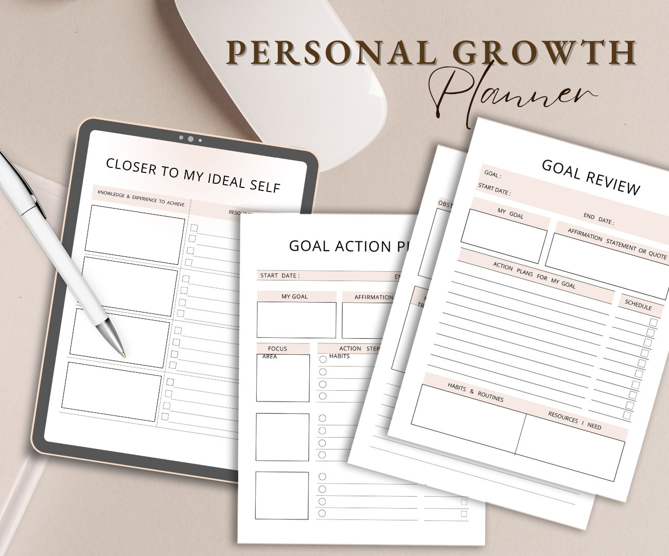 Personal Growth Journal Template, Editable Canva Template, Personal ...