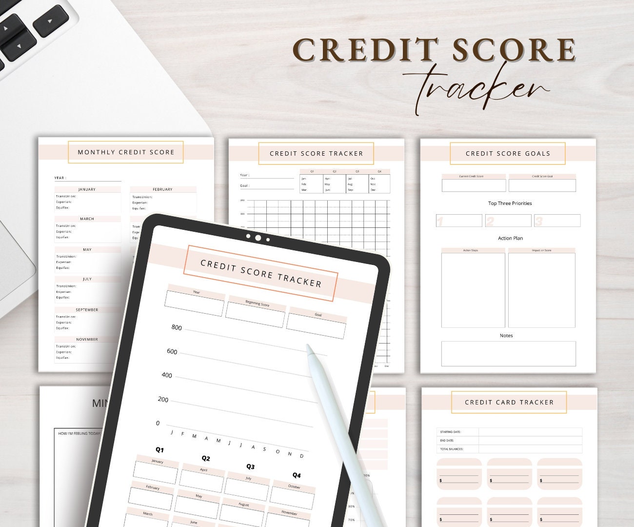 CREDIT Score Tracker Printable - Credit Repair - Planner Insert - PDF ...