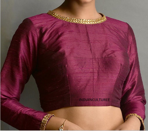 Handmade Round Neck Blouse With 3/4 Sleevesbeautiful Lace - Etsy