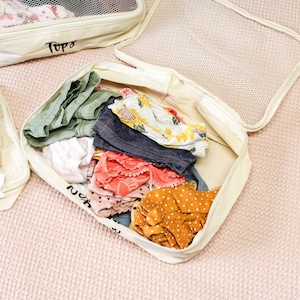 Labeled Packing Cubes Set of 6 Embroidered Packing Cubes Travel Bags ...