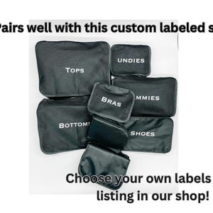 Labeled Packing Cubes Set: Cotton Suitcase Organizer Bags - Etsy