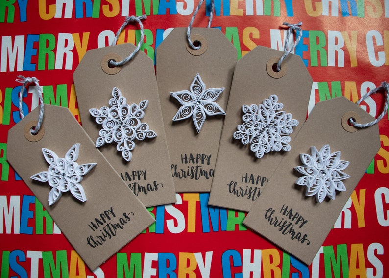 Five Snowflake Gift Tags, Quilled Art - Etsy