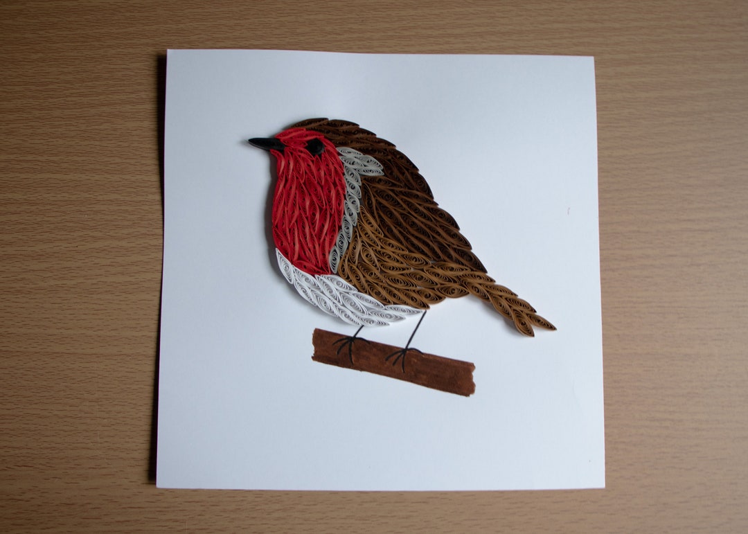 Robin Bird Quilled Art in Frame, Wall Decor Art - Etsy UK