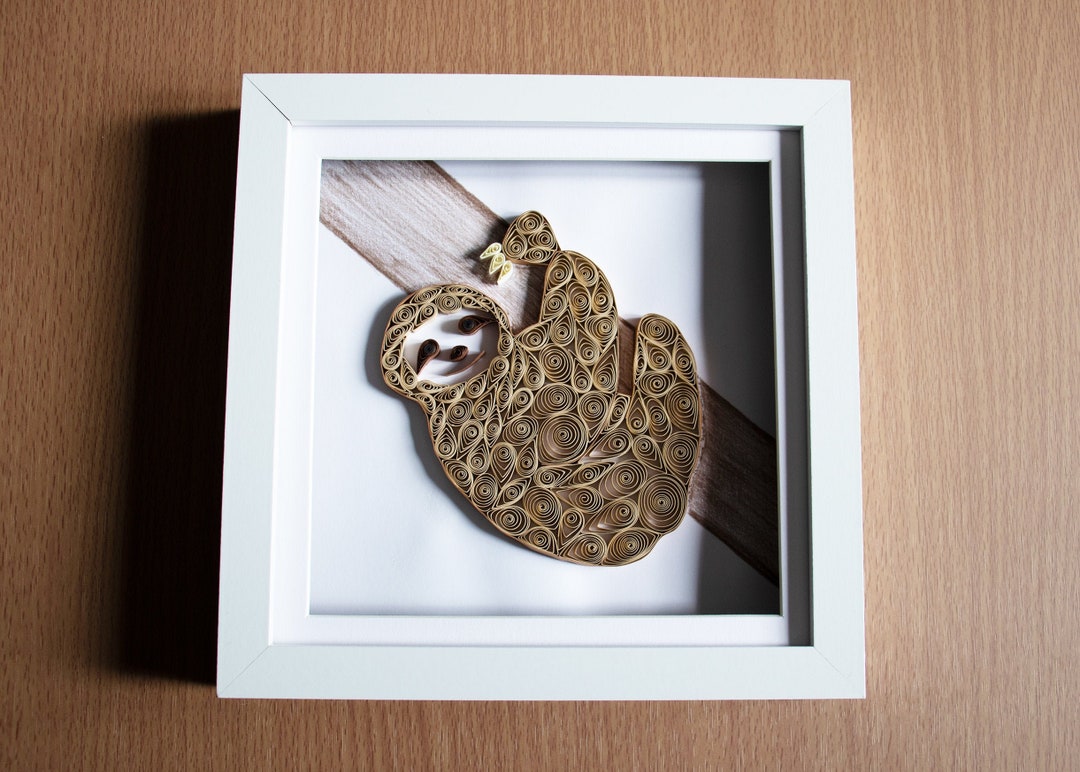 Sloth Quilled Art in Frame, Wall Decor Art - Etsy