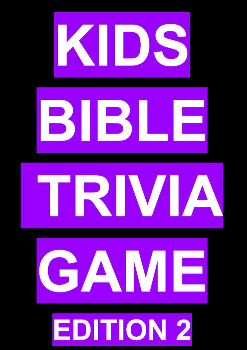 Kids Bible Trivia Edition 2 - Etsy