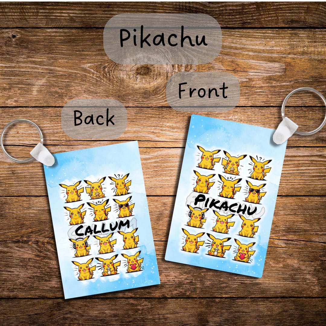 Personalised Pokemon Keychain Emote Inspired . Pokemon Keyring - Etsy