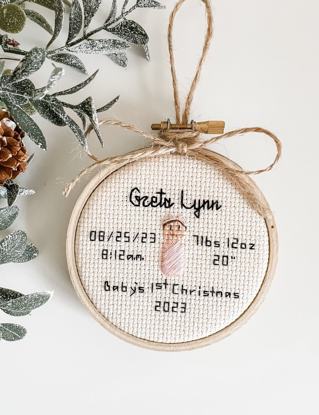 Baby’s First Christmas Ornament, Birth Stat Ornament, New Baby Gift ...