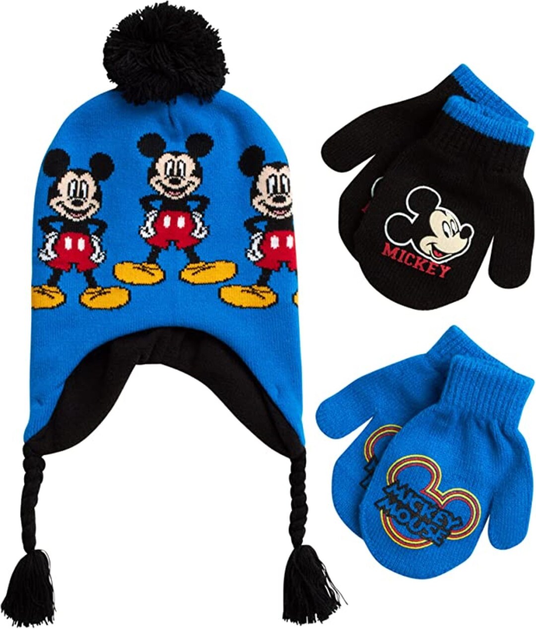 Disney Boys Mickey Mouse Winter Hat and Kids Gloves or Mitten Set ...