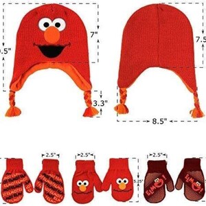 Sesame Street Elmo Winter Hat and 3 Pairs of Mittens for Toddler Boys ...
