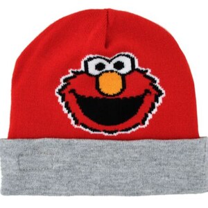 Sesame Street Elmo Reversible Winter Beanie Hat and Mittens Set ...