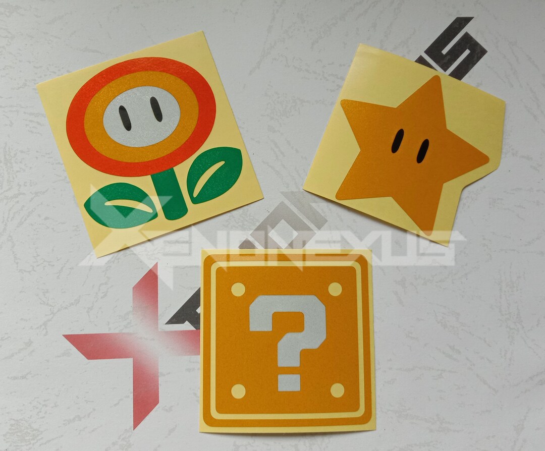Item Box, Flower, Star Character Reflective Sticker - Super Mario - Etsy