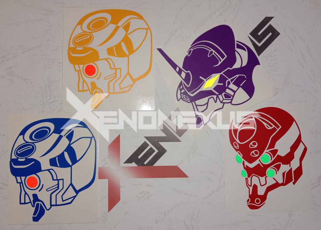 EVA Unit Head Vinyl Decal Sticker for Car With Scotlight Eye - Neon ...