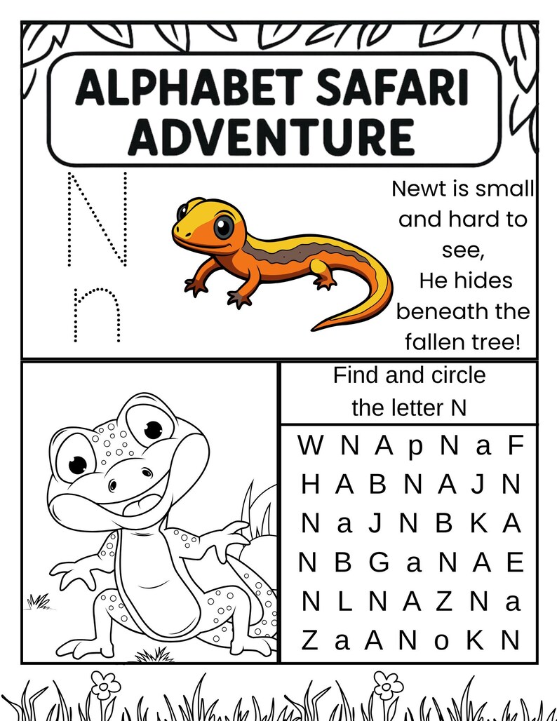 Alphabet Safari A-Z Printable Workbook for Kids | Jungle-themed ABC ...