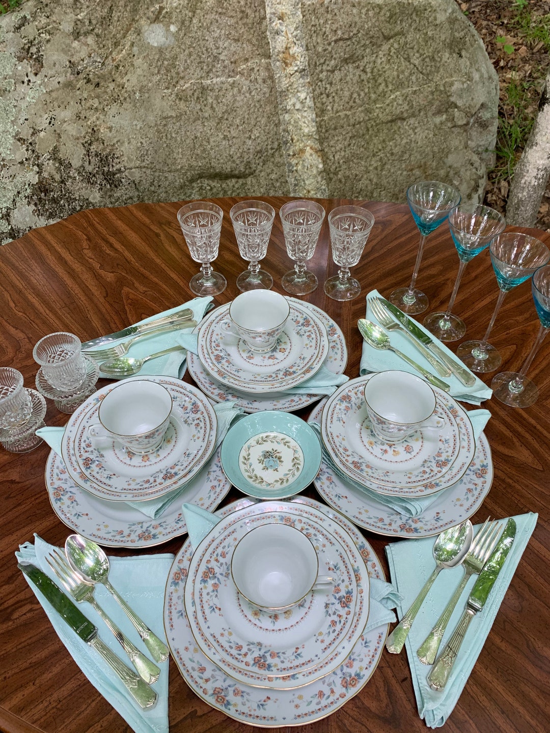 Flowered Antique China Dish Set 16 Pcs - Etsy