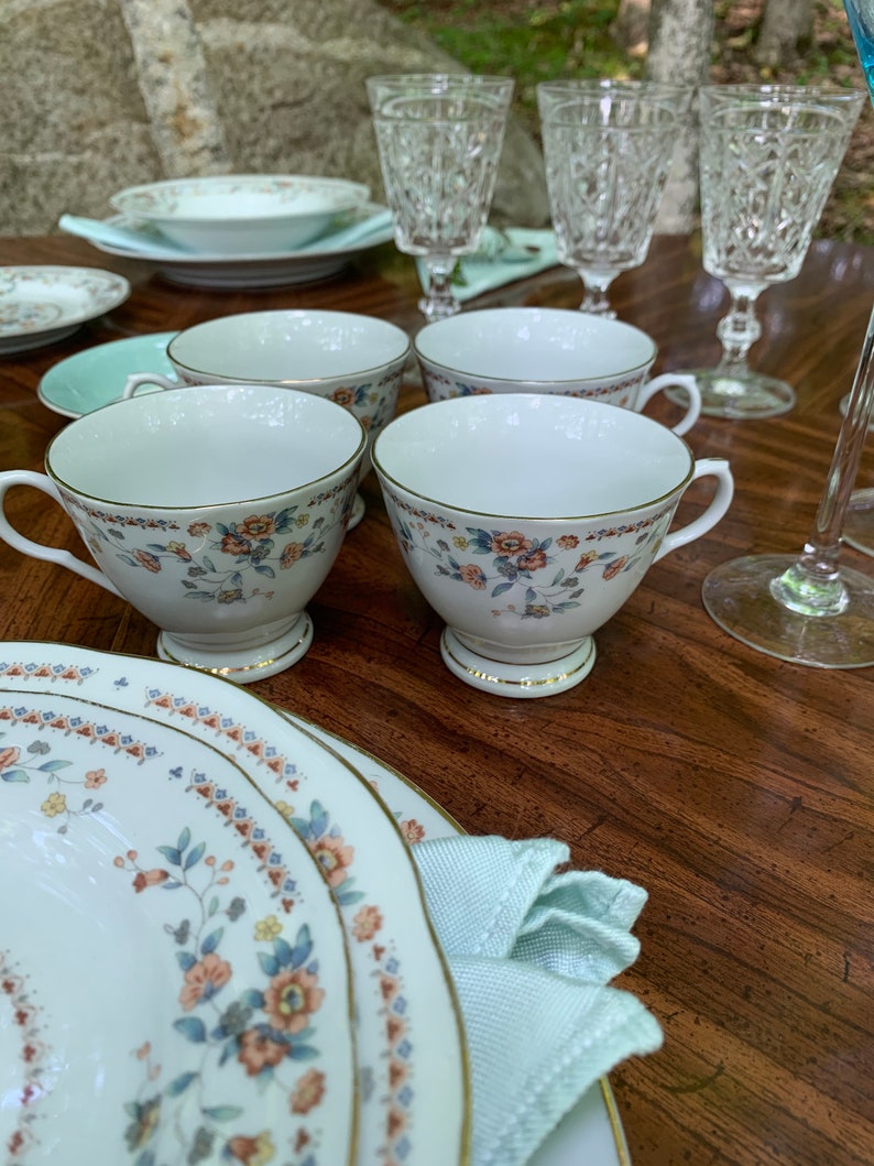 Flowered Antique China Dish Set 16 Pcs - Etsy