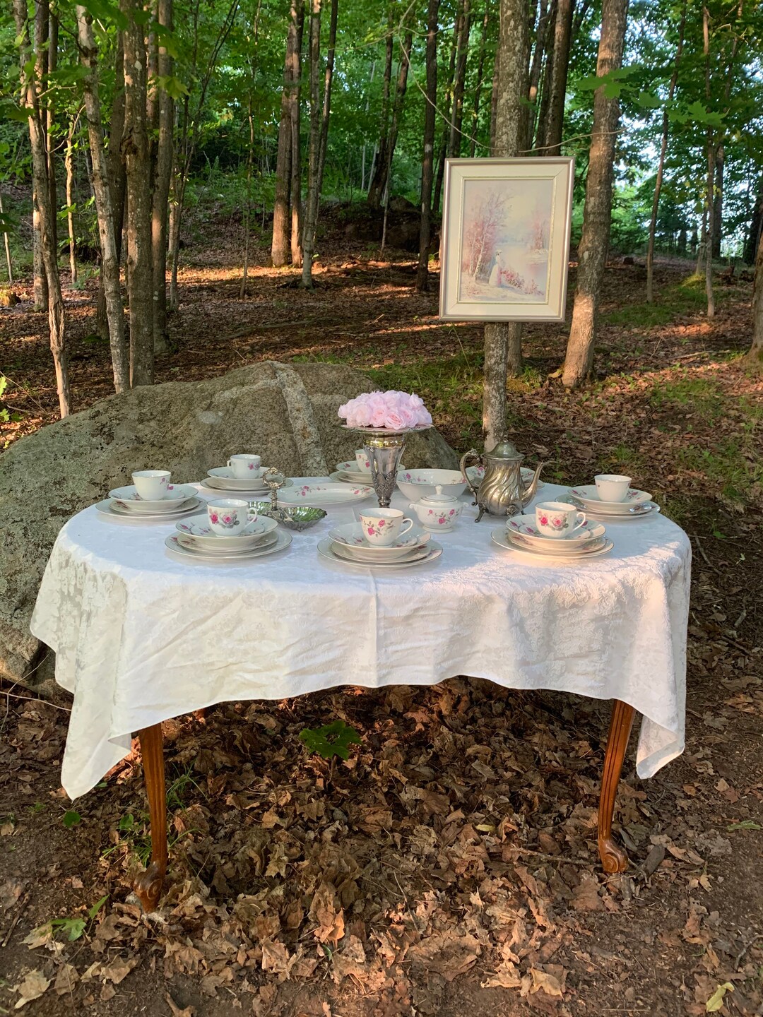 Flowered Antique Tea Party Set - Etsy