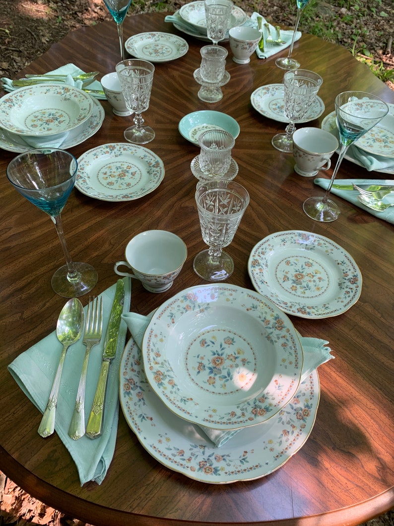 Flowered Antique China Dish Set 16 Pcs - Etsy