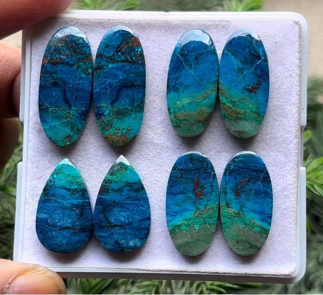 Natural Shattukite Flat Back Cabochons Pairs Loose Gemstone Mix Shape ...