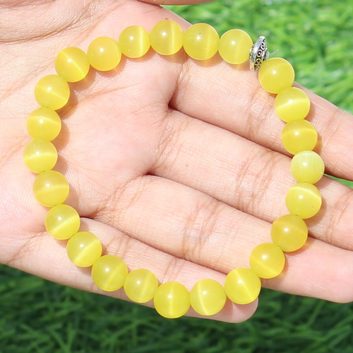 Yellow Selenite Gemstone Beads Bracelet Gift for Men and Women | Etsy