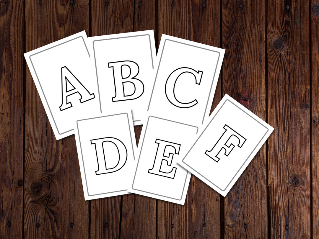 Printable Uppercase Letters Flashcards for Kids, Basic Font Alphabets ...