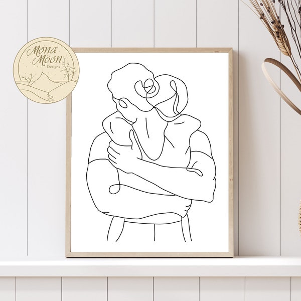 Couple Hugging - Etsy