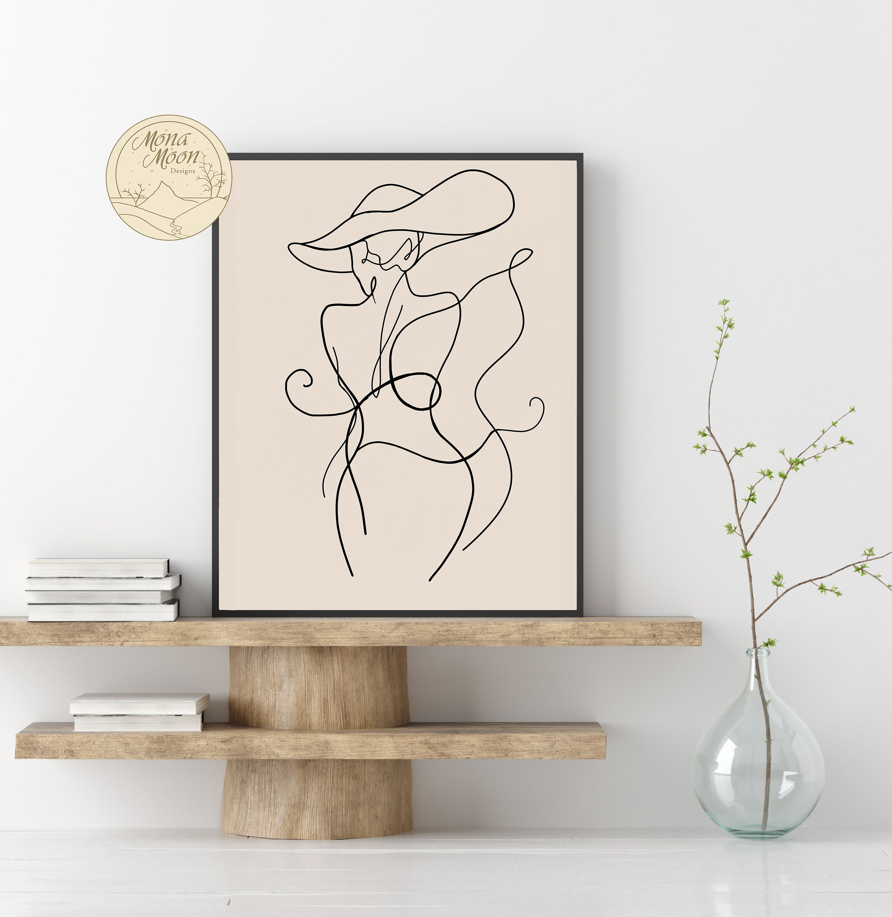 Woman Line Art Print, Wall Decor, Female Line Drawing, Fashion Prints ...