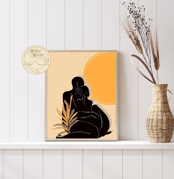 Abstract Man and Woman Body Line Drawing Print Minimal | Etsy