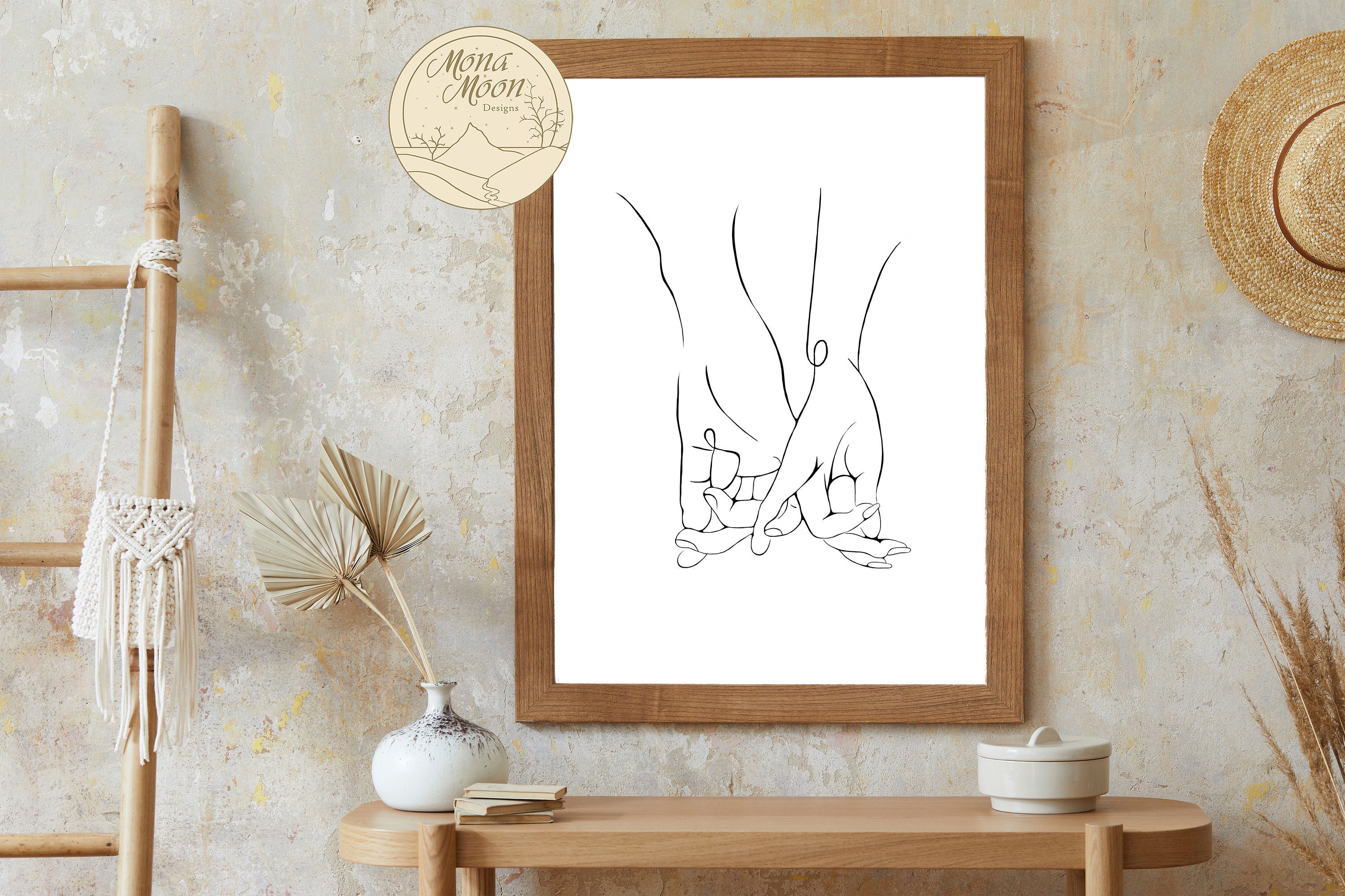 Holding Hands Print, One Line Art, Line Drawing Print, Hands Line Art ...