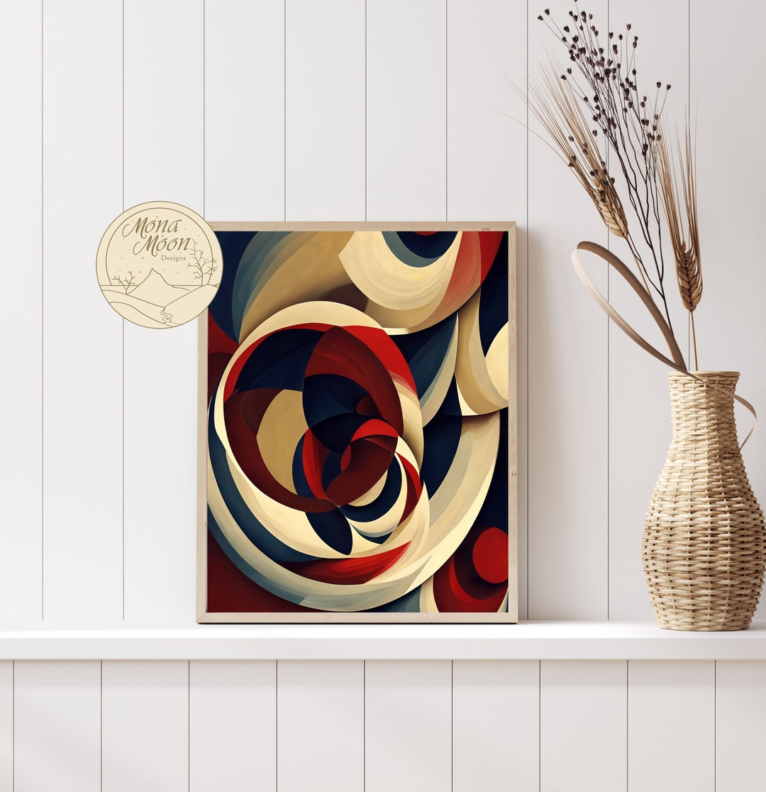 Shapes Wall Art, Watercolor Shapes, Modern Wall Art, Home Decor ...