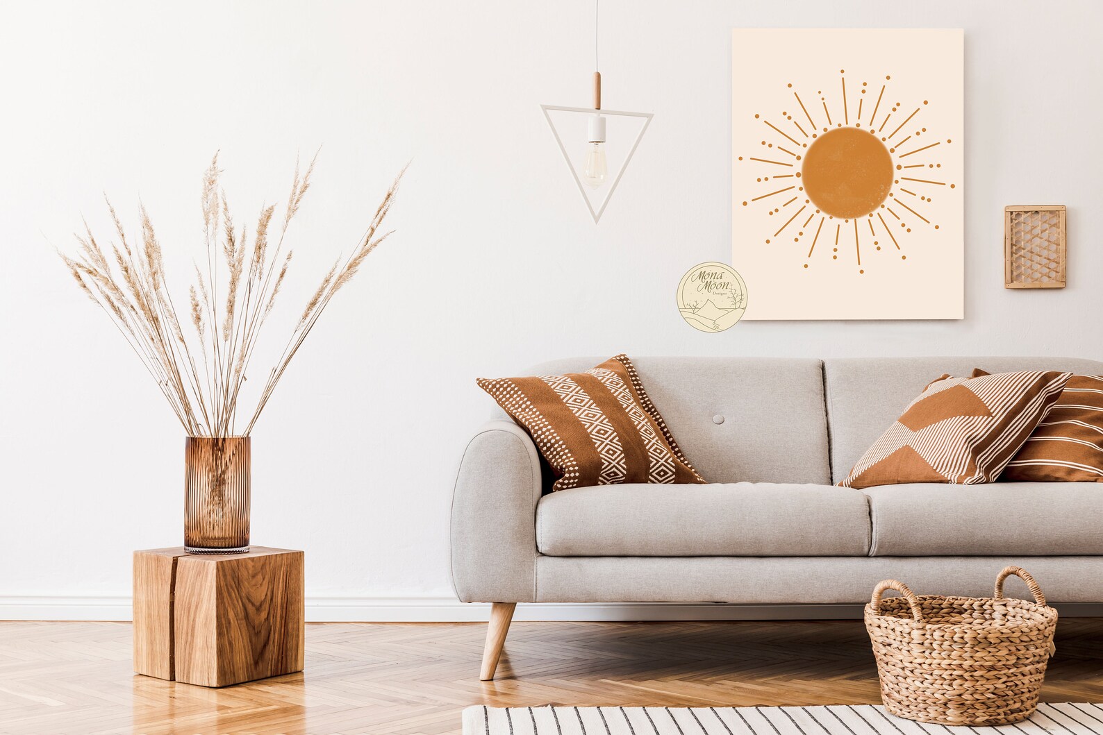 Boho Sun Print, Sunrise Wall Art, Yellow Sun Poster, Boho Art Print ...