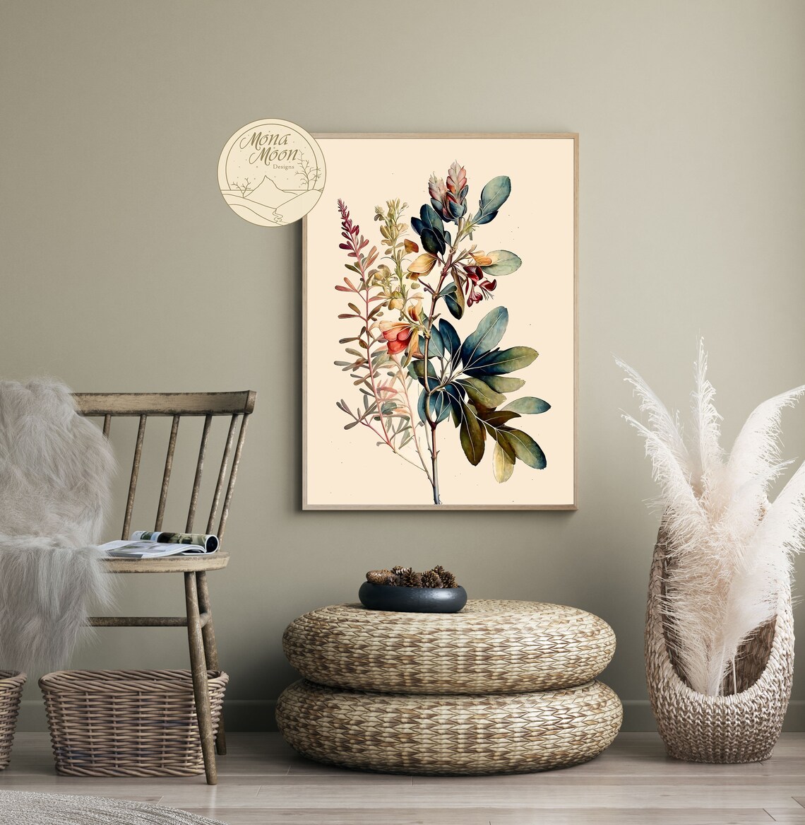 Modern Farmhouse Decor, Rustic Decor, Wildflower Print, Botanical ...