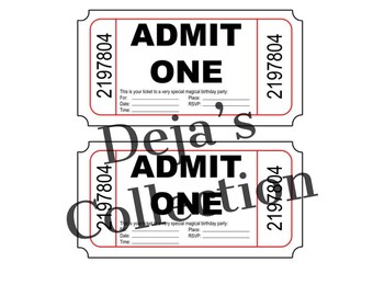 Admit One Invitation | Etsy