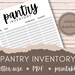 Printable Pantry Inventory Sheet, Pantry Tracking, Pantry Log, Kitchen ...