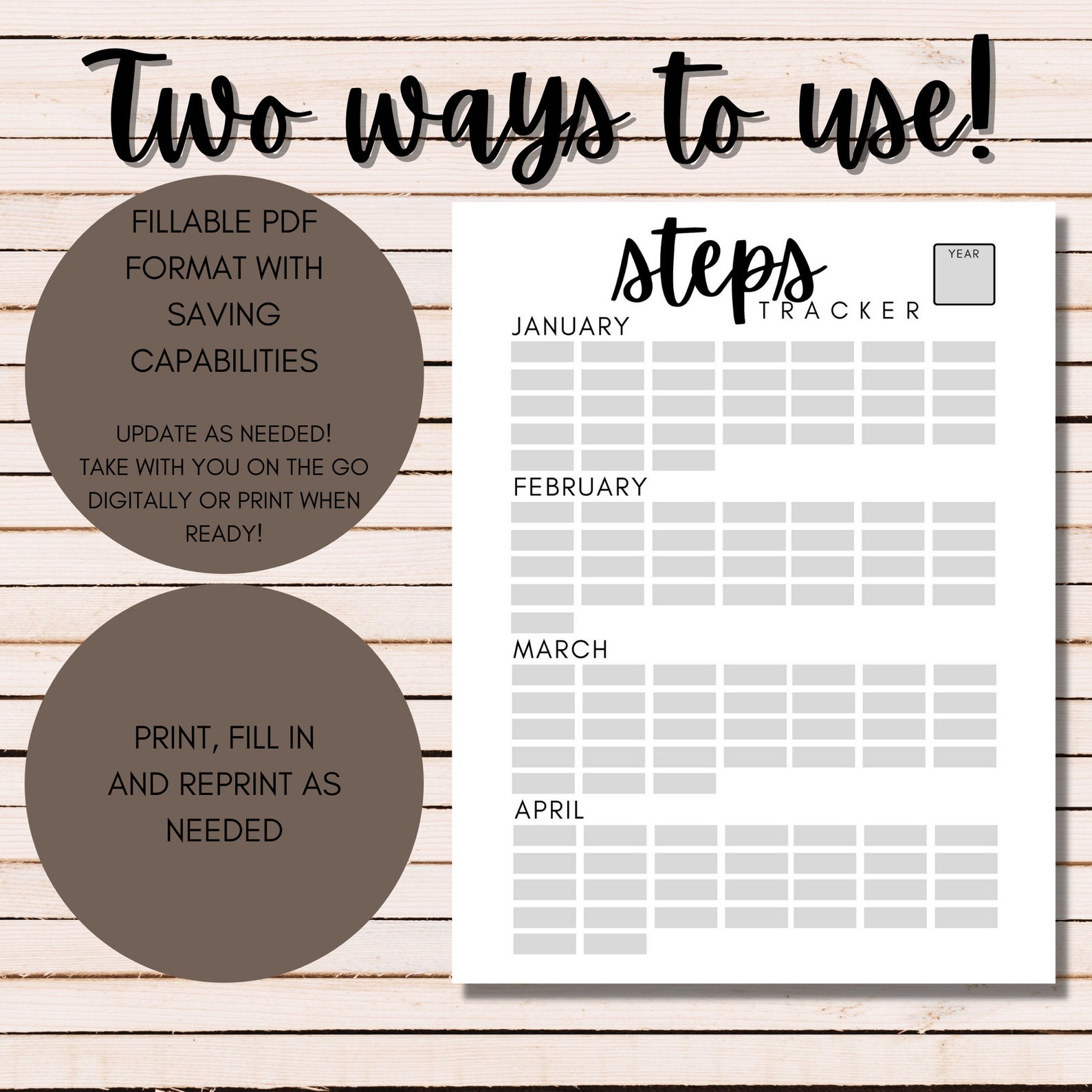 Printable Steps Tracker, Steps Log, Steps Journal, Printable PDF ...