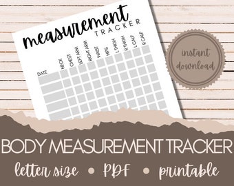 Printable Progress Tracker Body Measurement Chart Weight | Etsy