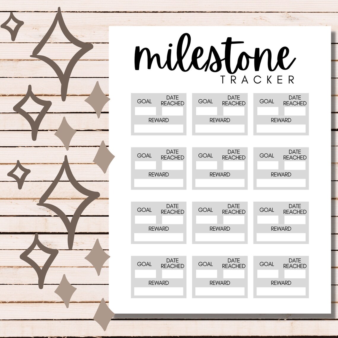 Printable Goal Tracker, Milestone Tracker, Weight Loss Chart, Savings ...