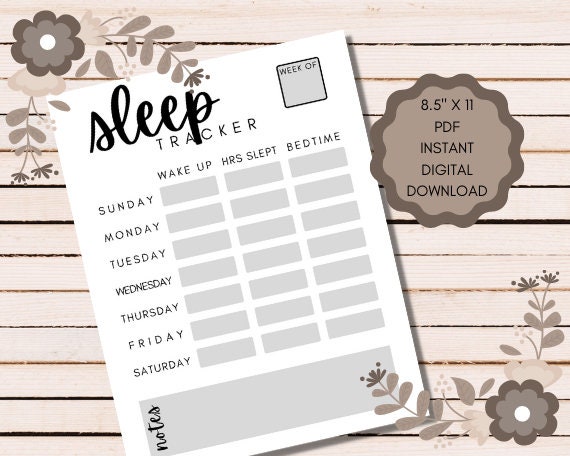 Printable Sleep Tracker Sleep Log Sleep Journal Sleep | Etsy