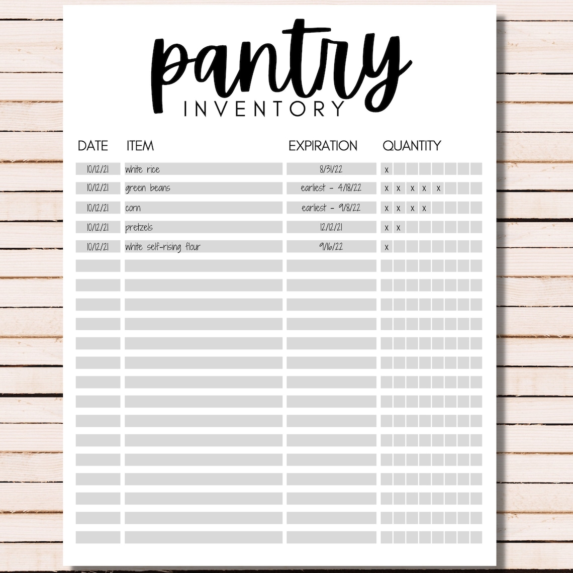 Printable Pantry Inventory Sheet, Pantry Tracking, Pantry Log, Kitchen ...