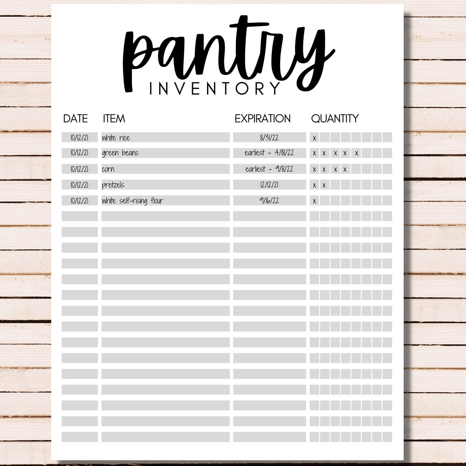 Printable Pantry Inventory Sheet, Pantry Tracking, Pantry Log, Kitchen ...