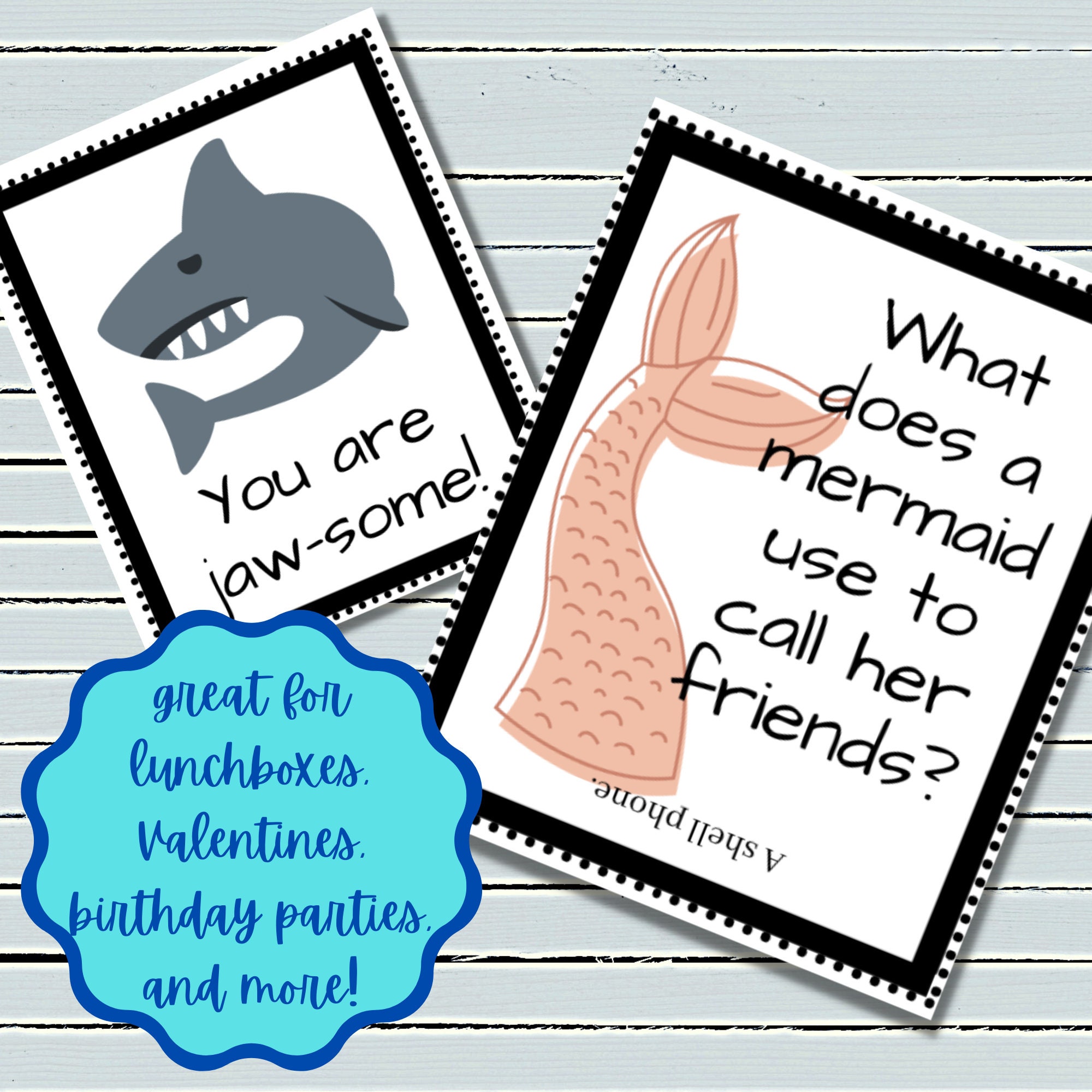 Ocean Lunchbox Notes, Printable Beach Lunch Box Notes, Jokes for School ...