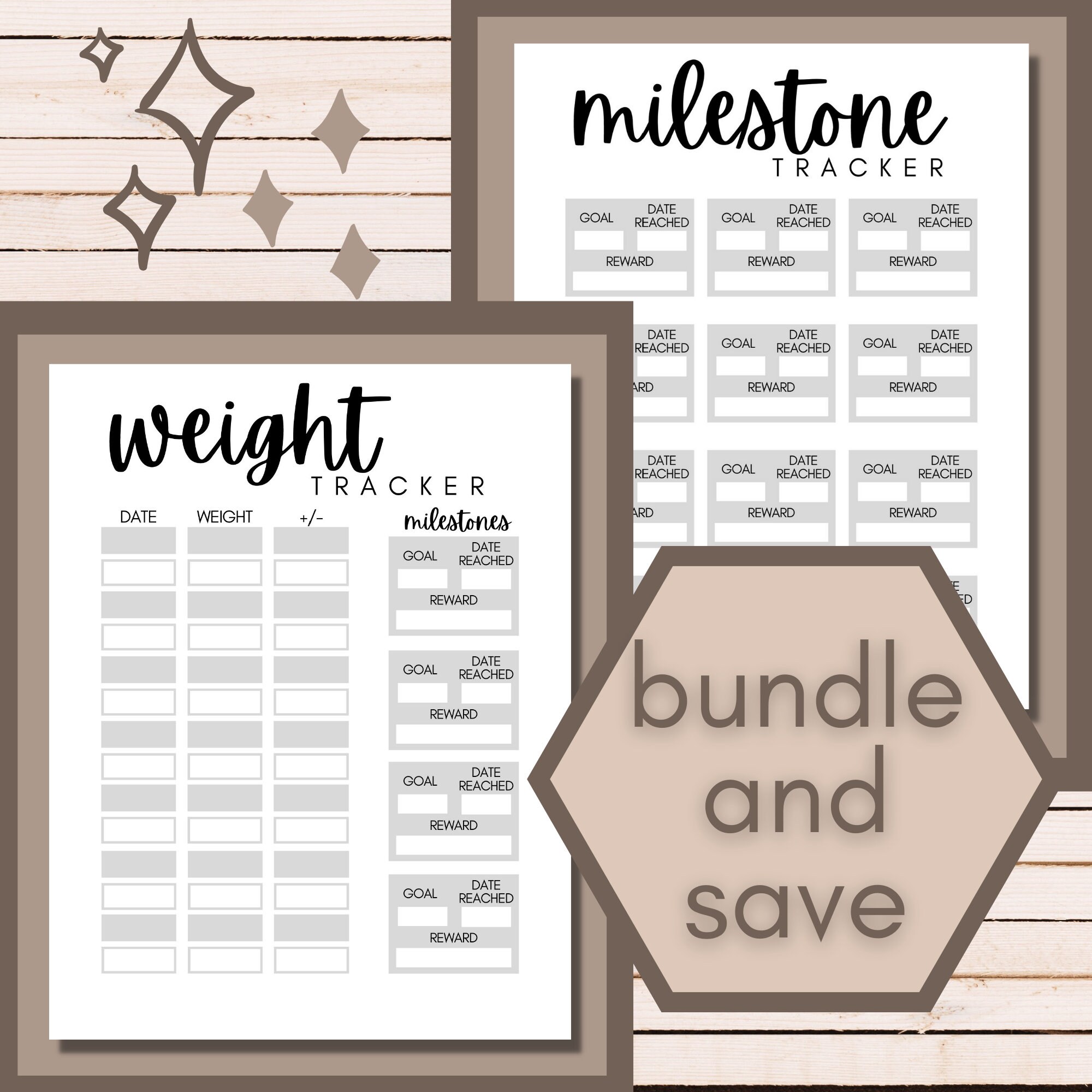 Printable Weight Tracker, Weight Loss Chart, Weight Progress, Weekly ...