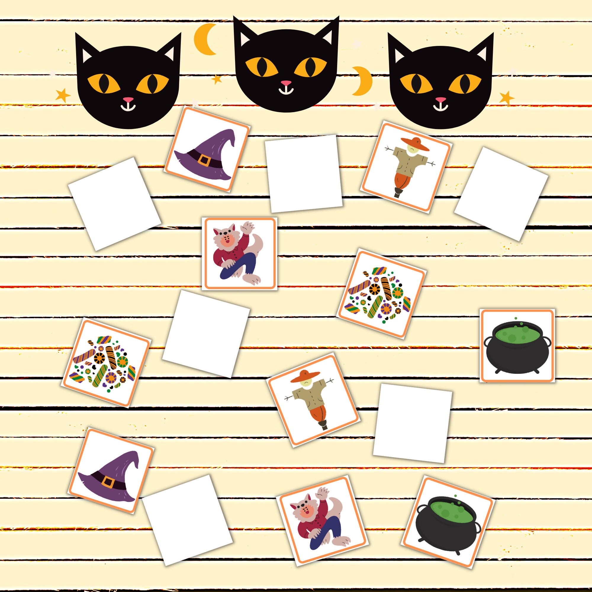 Halloween Memory Game, Halloween Matching Game, Halloween Kids Games ...