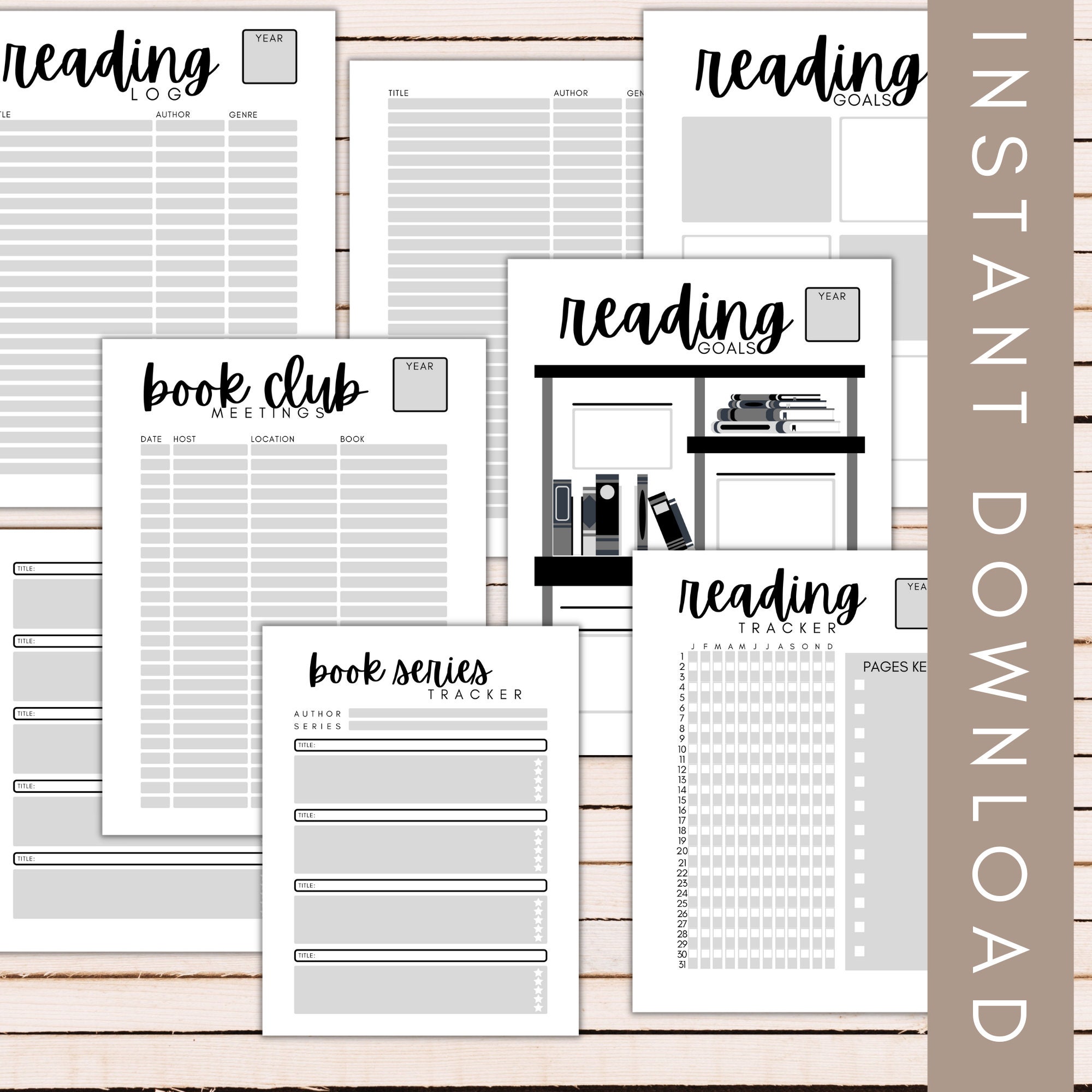 Reading Tracker, Reading Journal, Book Tracker, Book Review, Book Club ...