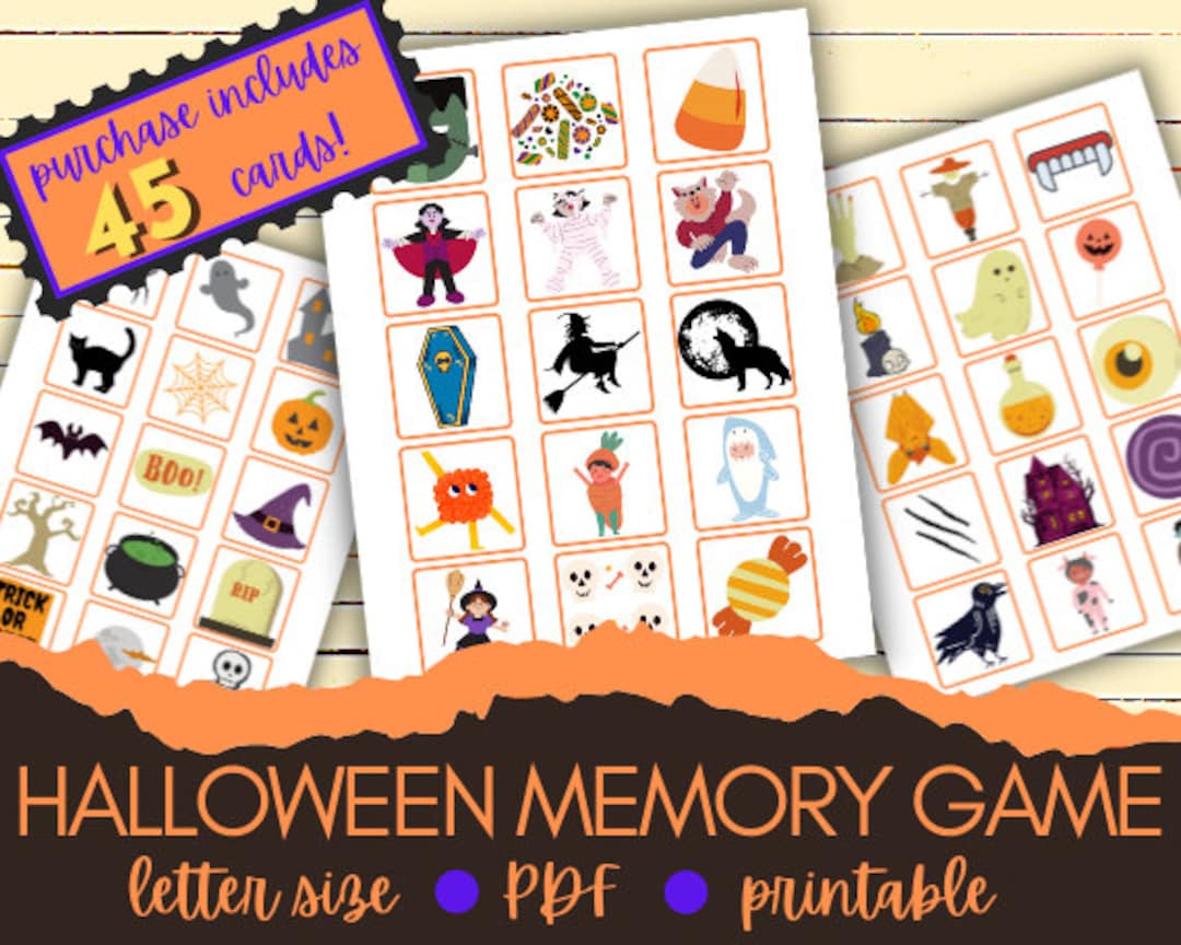 Halloween Memory Game, Halloween Matching Game, Halloween Kids Games ...